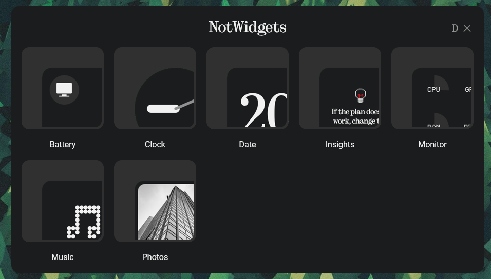 NotWidgets | Nothing OS styled Widgets for PC